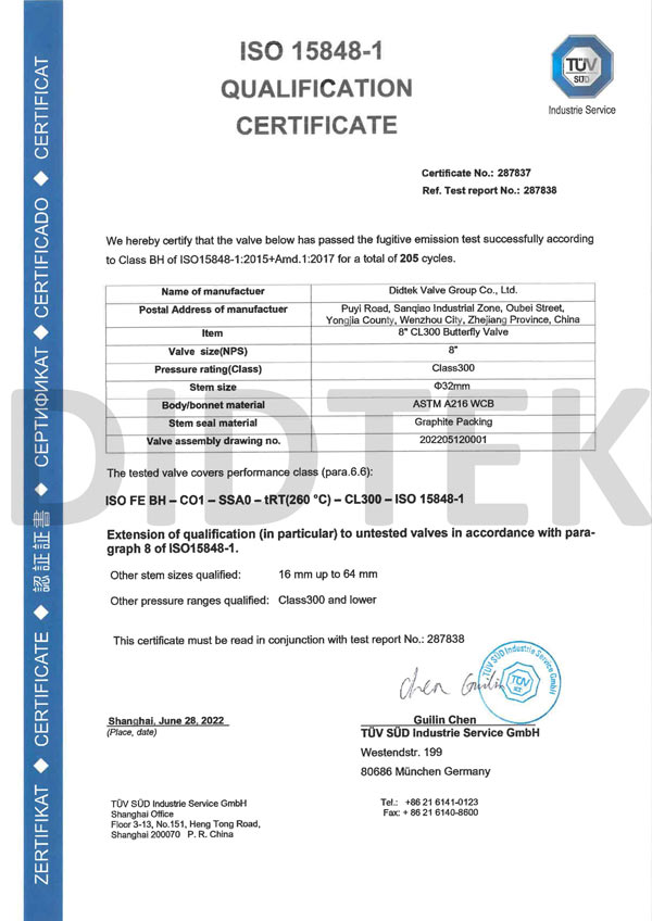 Certificates - Didtek Valve Group